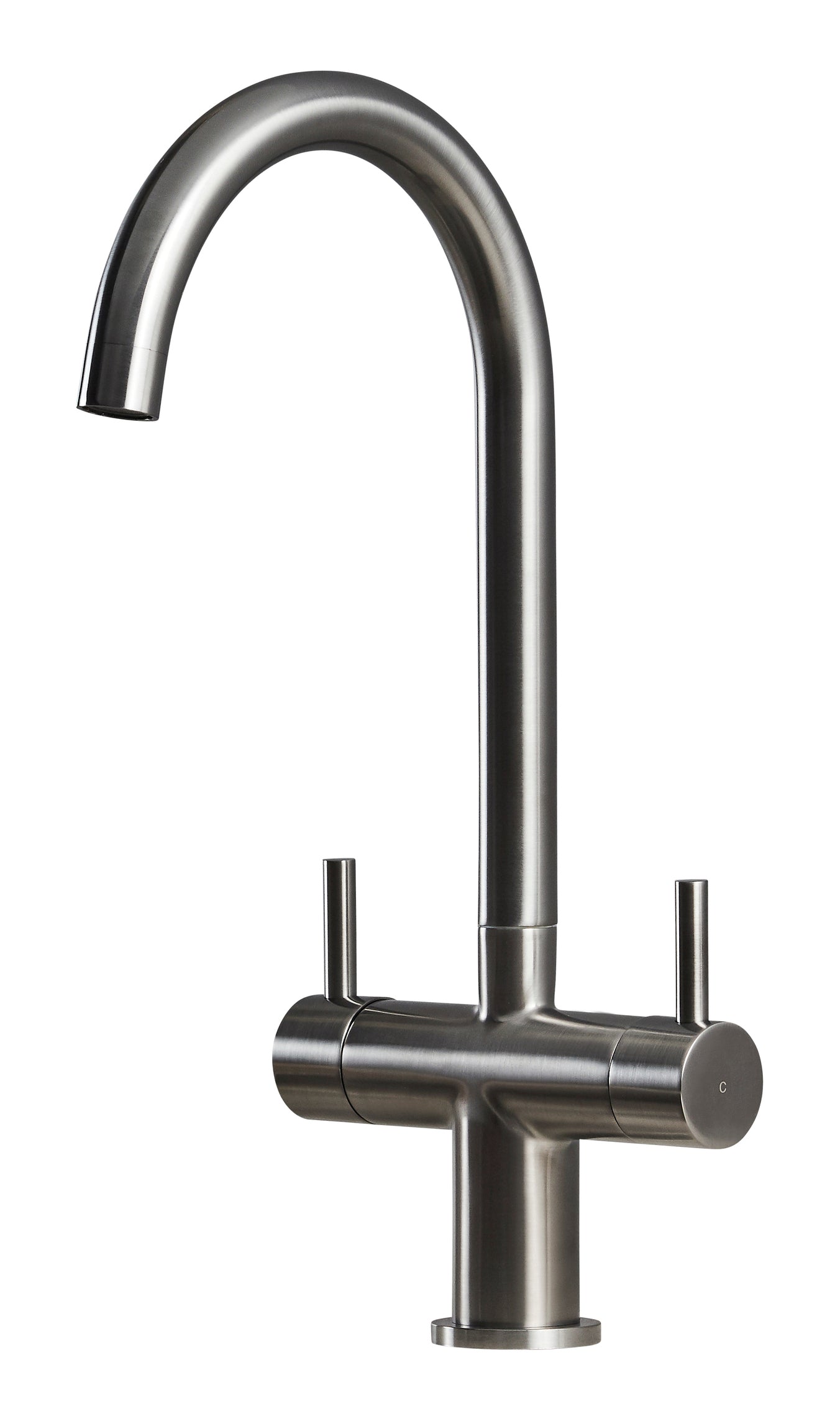 Shannon Twin Lever Swan Neck Mono Bloc Tap - Gun Metal – UK Brassware